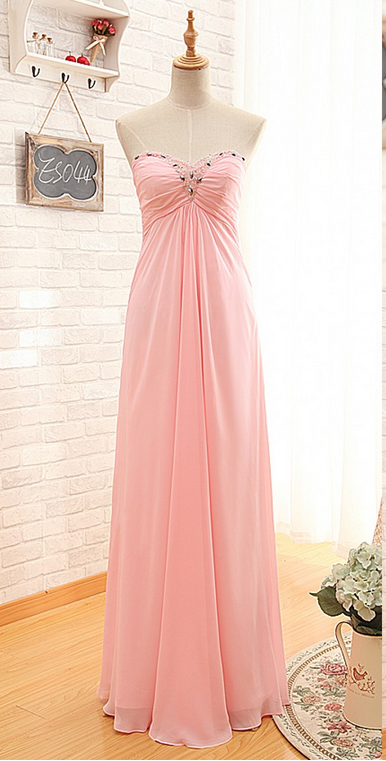 Ready To Ship Pink Prom Dress,strapless Prom Gown,sweetheart Pink ...