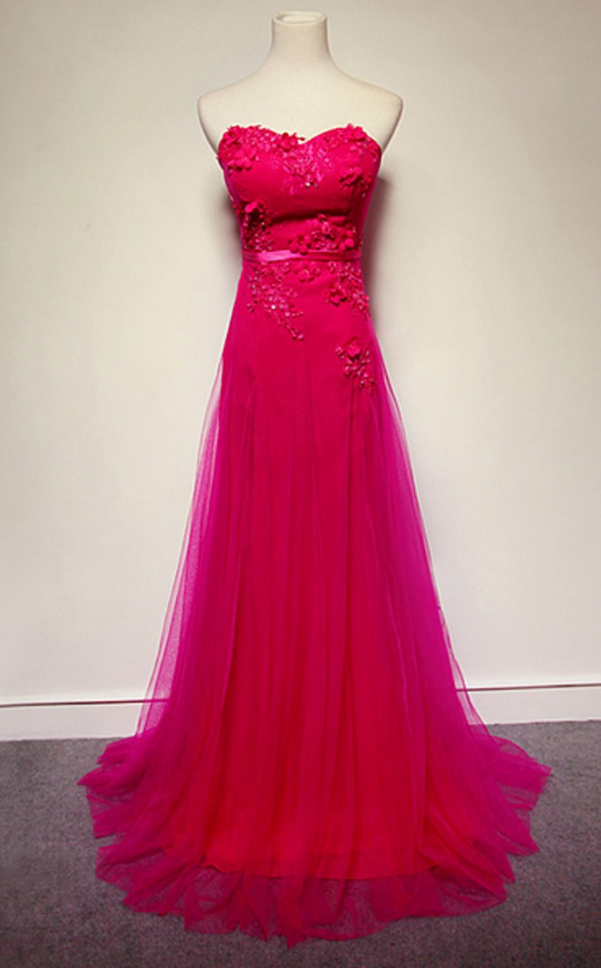 Red Prom Dress, Red Tulle Prom Dresses, Long Red Prom Dress, Red ...
