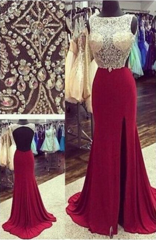 Red Prom Dress,high Quality Prom Dress,beatiful Beading Dress,long Prom ...