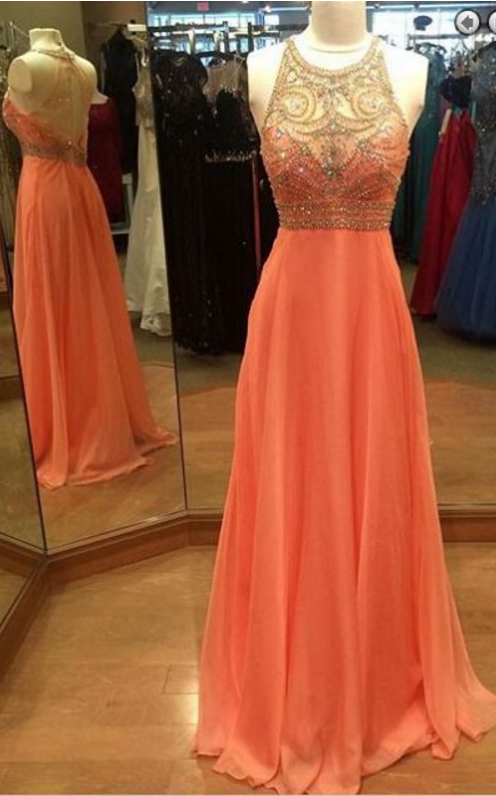 Long Prom Dress With Keyhole Back on Luulla