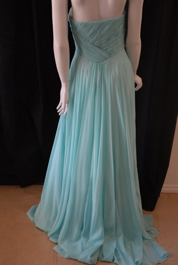 A Pale Blue Gown And Crystal Chiffon Gown, Evening Dress. on Luulla