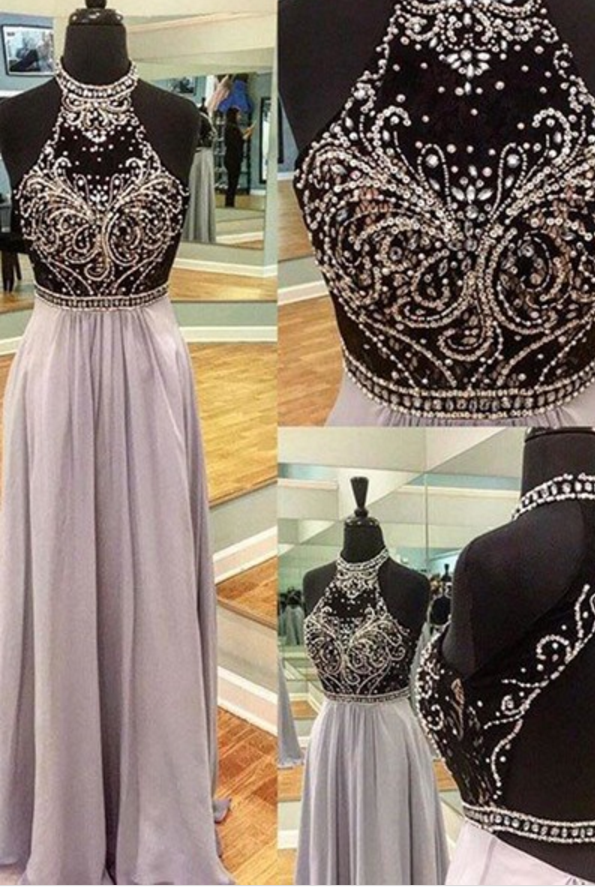 A Chiffon Long Gown With A Keyhole, Evening Dress. on Luulla