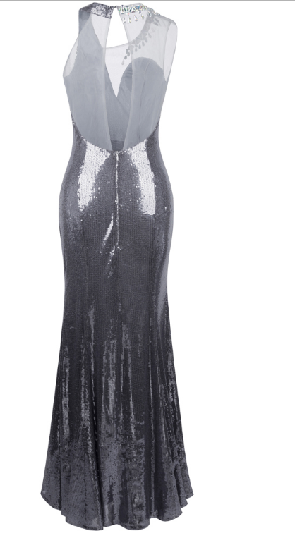 Angel-fashions Pearl Paillette - The Evening Gown Of A Grey Wedding ...
