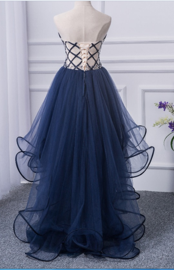 Strapless Sweetheart Ruffle High-low Prom Dress, Evening Dress ...