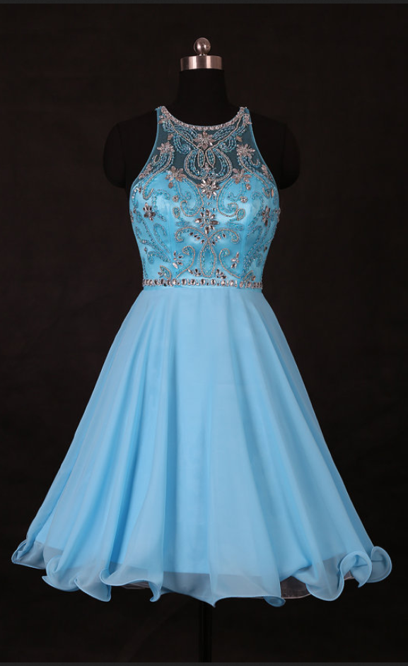 Sexy Blue Short Prom Dress, Backless Graduation Dress,short Prom ...