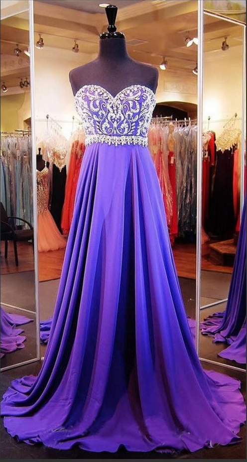Grape Prom Dresses,chiffon Prom Gowns,sparkle Prom Dresses,long Party ...