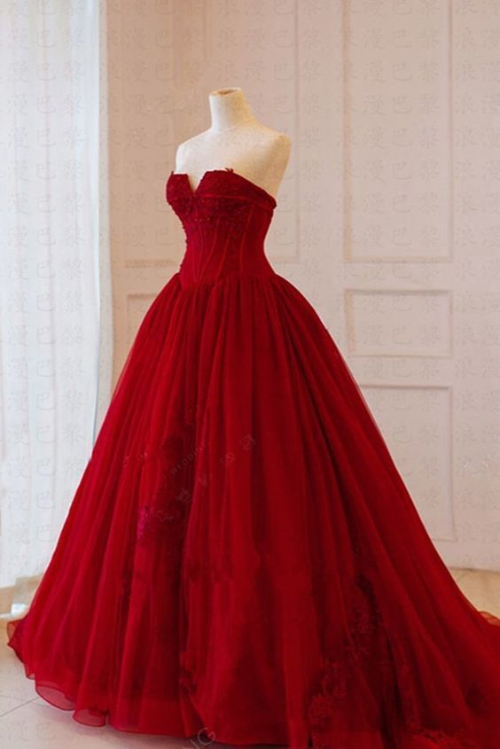 Charming Tulle Red Ball Gown, Formal Evening Dress on Luulla