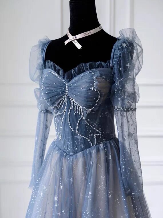 Long Sleeve Prom Dress, Temperament Evening Dress,princess Dress,custom ...