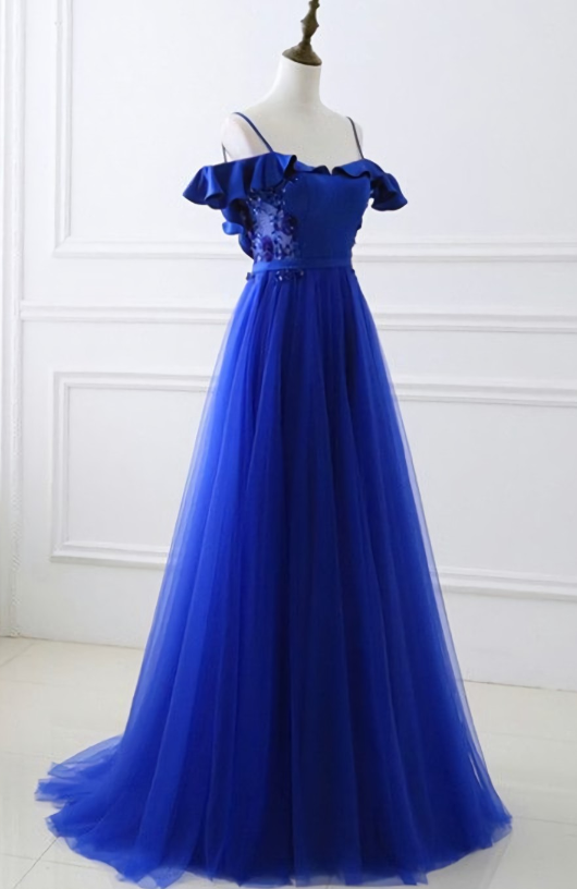 Elegant A Line Off The Shoulder Tulle Formal Prom Dress, Beautiful Long ...