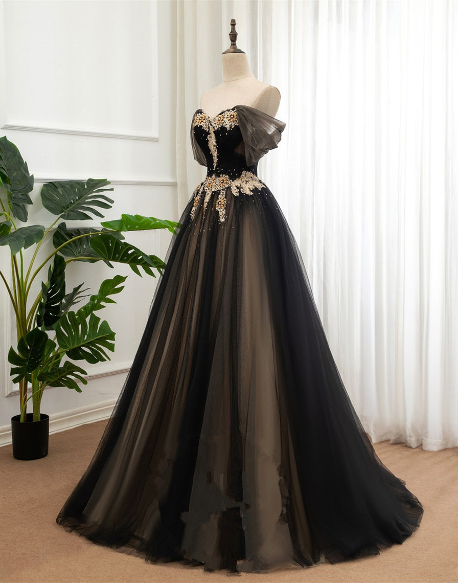 Elegant Off The Shoulder Tulle Formal Prom Dress, Beautiful Prom Dress ...