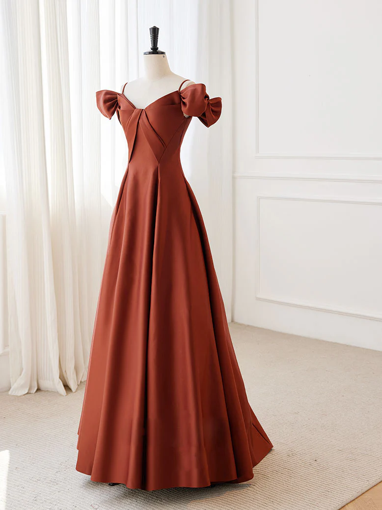 Prom Dresses,a-line Satin Orange Long Prom Dresses, Orange Long Formal ...